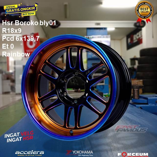 Jual Velg racing pajero fortuner ring 18 lebar 9 et0 terbaru hsr type boroko bly01 | Shopee ...