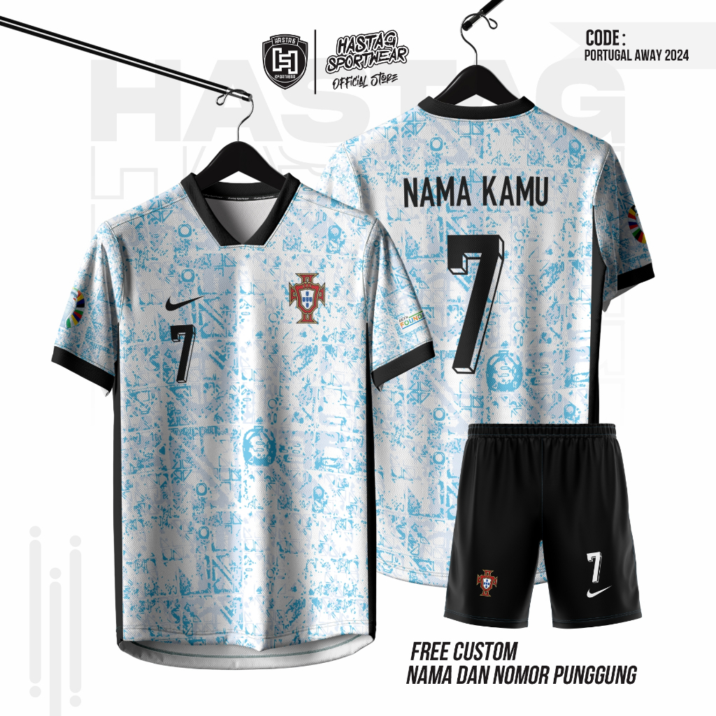 Jual JERSEY PORTUGAL AWAY 2024 FULL PRINTING FREE CUSTOM NAMA DAN NOMOR PUNGGUNG | Shopee Indonesia