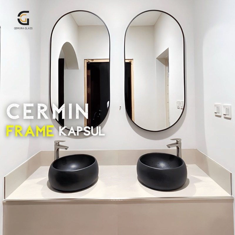 Jual Cermin Aesthetic Dinding Oval Kapsul Frame Hitam Putih | Shopee ...