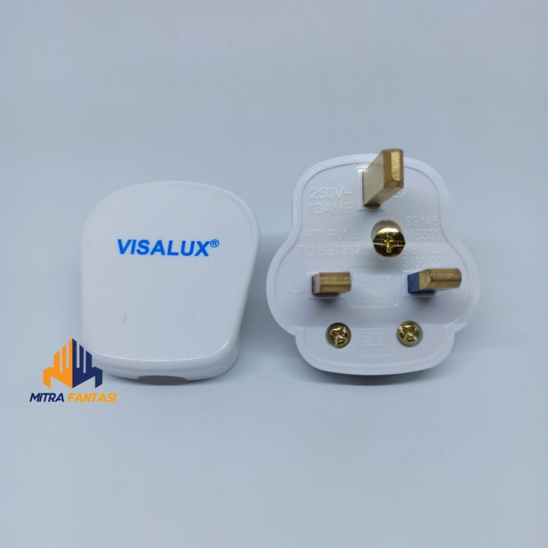 Jual Steker Kaki Tiga VISALUX Colokan Listrik Tusuk Kontak AC Genset Plug 3 Pin Kuningan ...