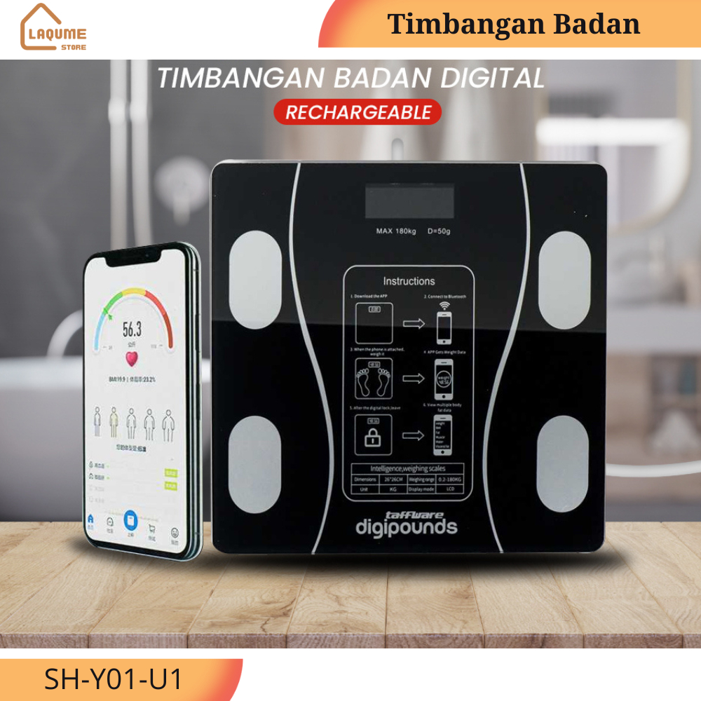Jual Timbangan Badan Digital Bluetooth Fat Digital Body Scale Weight ...
