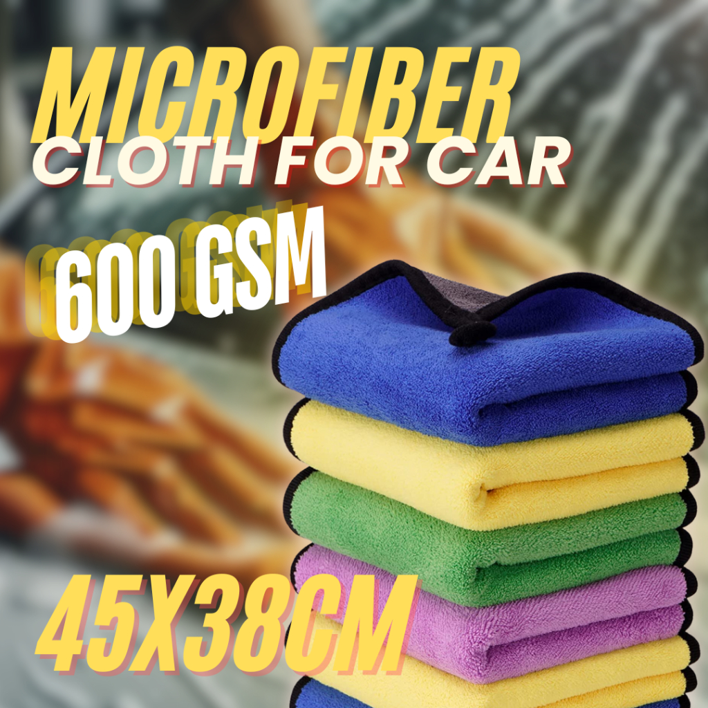 Jual Lap Mobil Microfiber 600 Gsm Real 45x38 cm | Shopee Indonesia