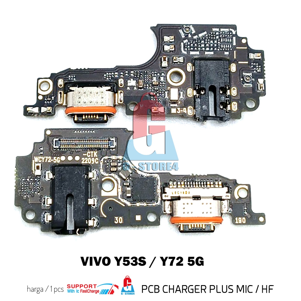 Jual PAPAN CAS / PCB KONEKTOR CHARGER VIVO Y53S Y72 5G ORIGINAL ...