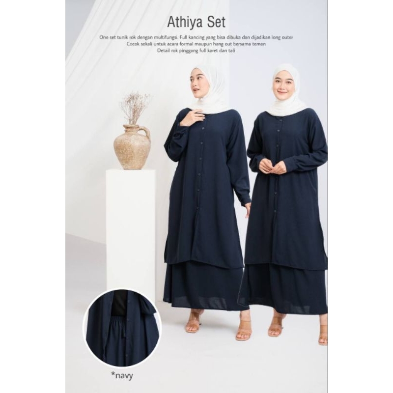 Jual One Set Tunik Rok/Athiya Set/Tunik Muslim Wanita/Set Baju Muslim ...