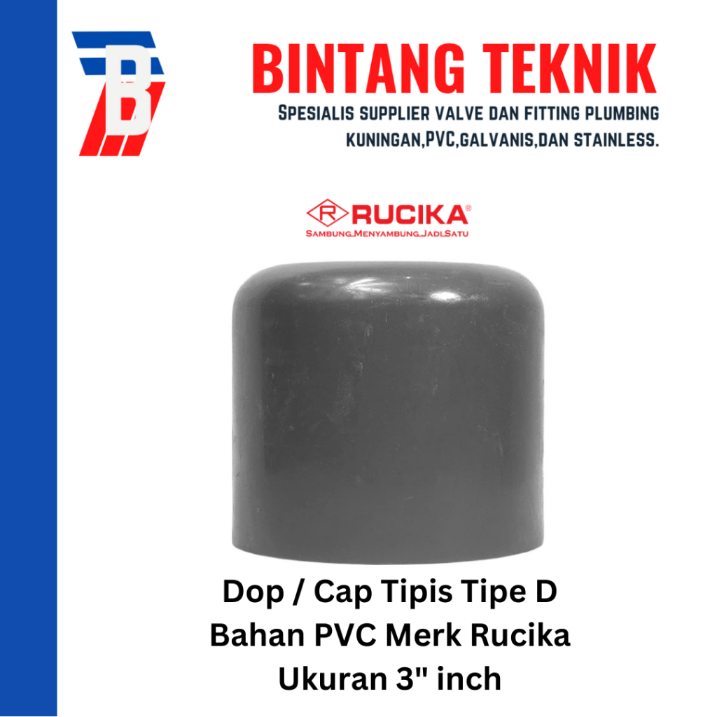 Jual Dop / Cap PVC Rucika 3" inch D (Tipis) | Shopee Indonesia