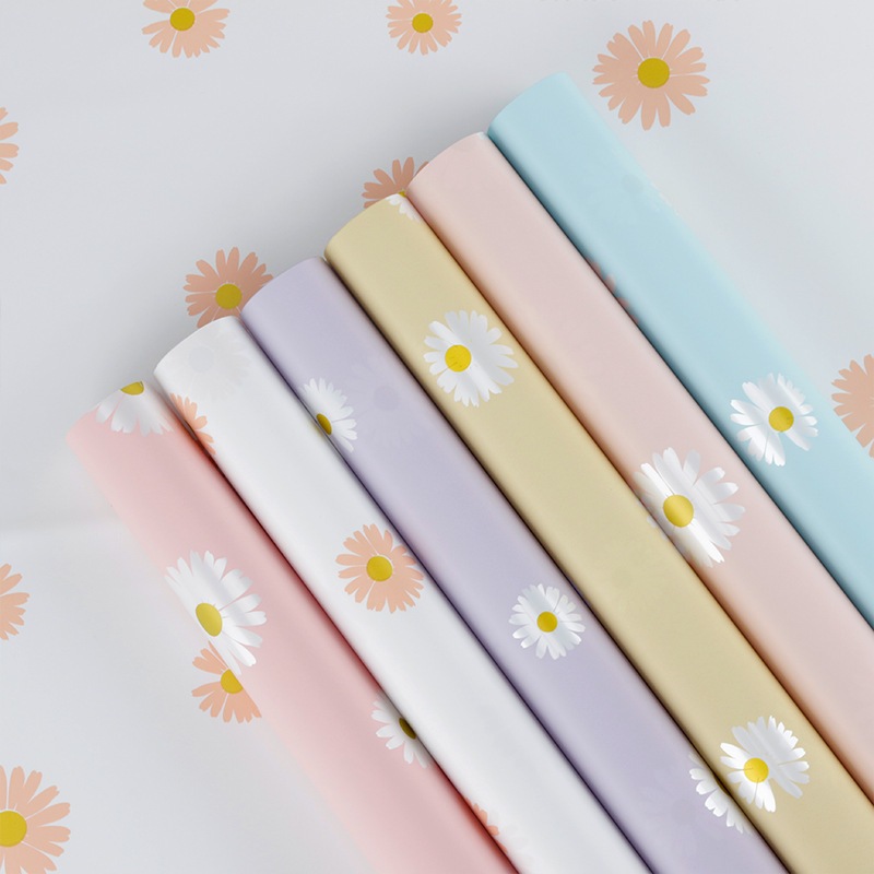Jual (5 LEMBAR) Cellophane pattern bunga daisy/ kertas wrapp motif ...