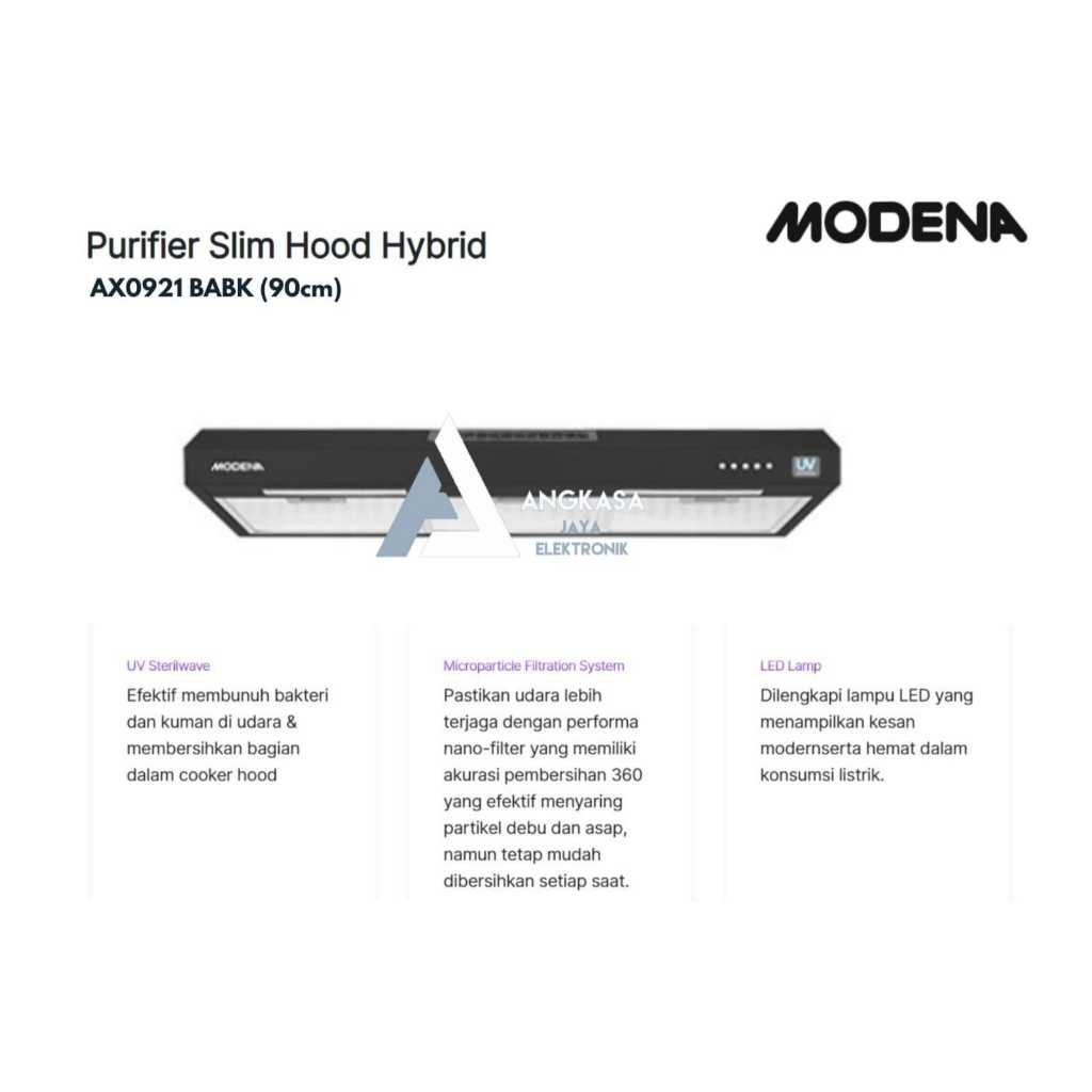 Jual COOKER HOOD MODENA AX 0921 BABK / Modena AX 0921BABK / AX0921 BABK ...
