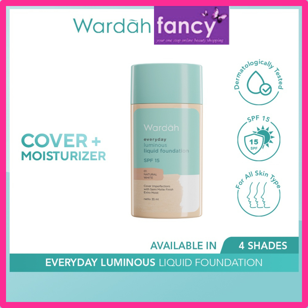 Jual Wardah Everyday Luminous Liquid Foundation SPF15 35ml - Alas Bedak Cair Dengan Hasil Matte ...