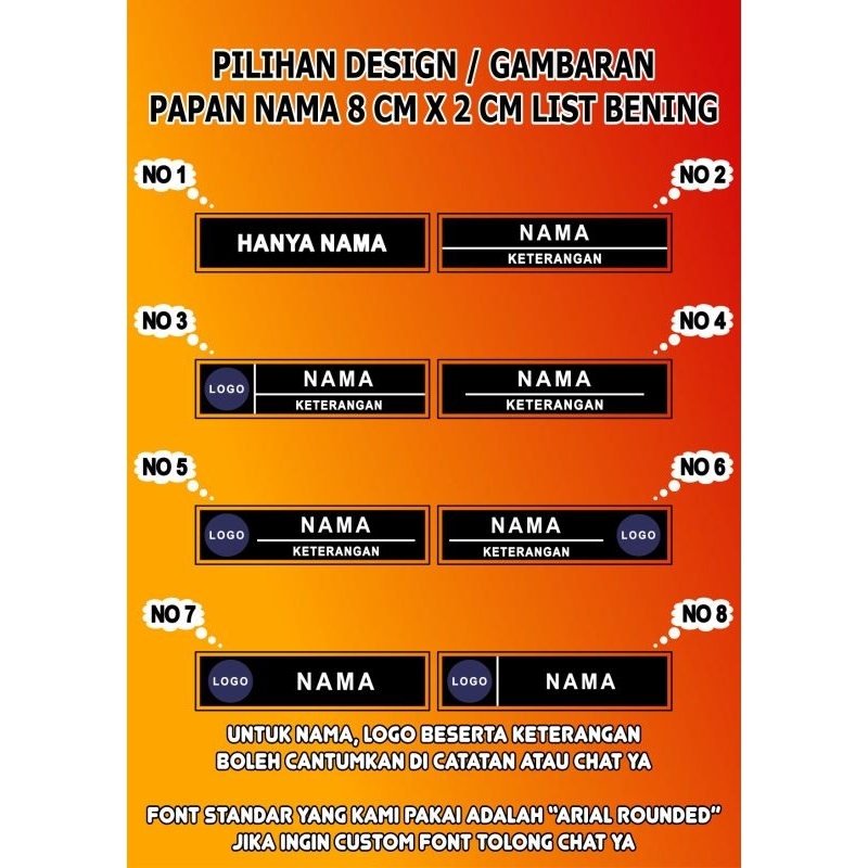 Jual Nametag/ Papan Nama Uk. 8 Cm X 2 Cm List Bening Standar Persit ...