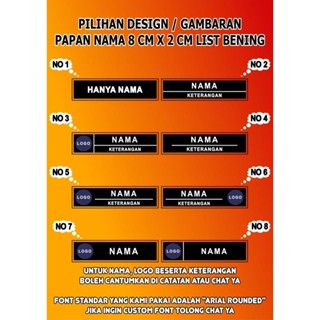 Jual Nametag/ Papan Nama Uk. 8 Cm X 2 Cm List Bening Standar Persit ...