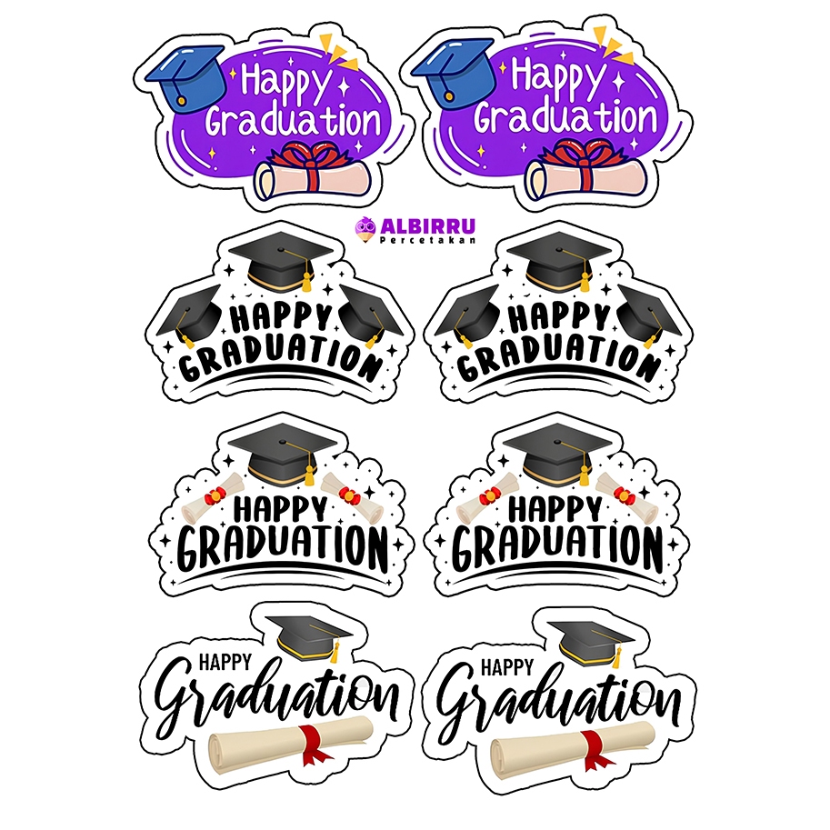 Jual Cetak Topper Happy Graduation, Topper Bouquet Super Murah | Shopee ...