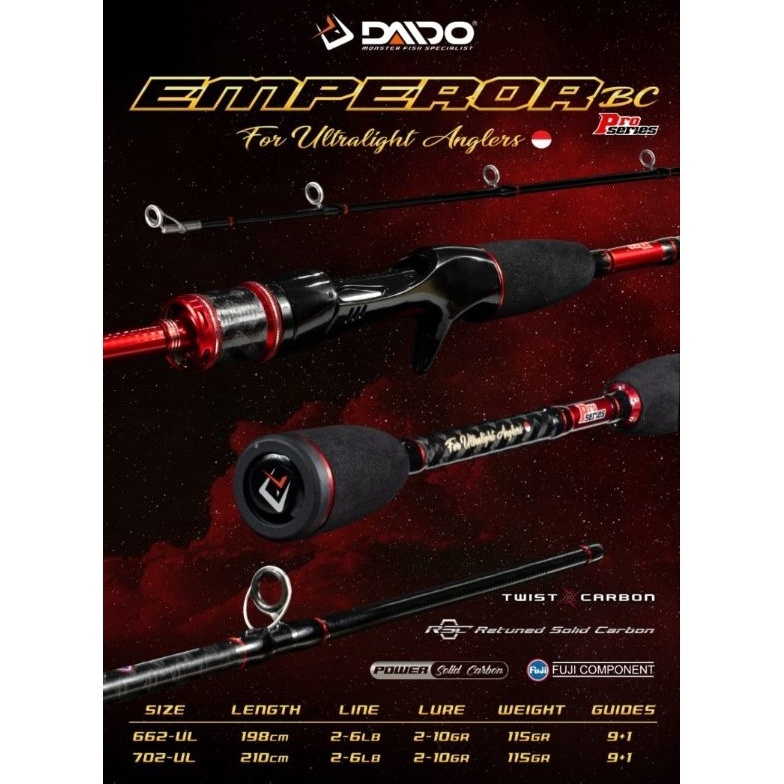 Jual joran daido emperor pro series fuji joran ul 662 atau 72 fuji 222 ...