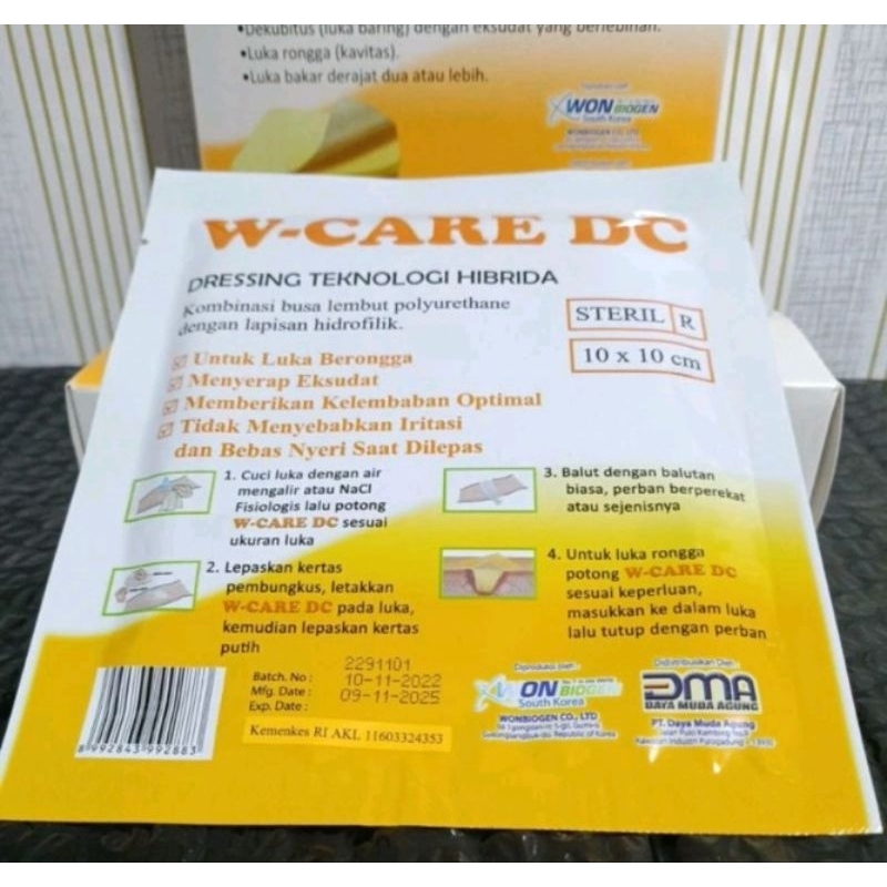 Jual W-Care DC / W Care DC / Wcare DC 1 Pcs Untuk Perawatan Luka ...