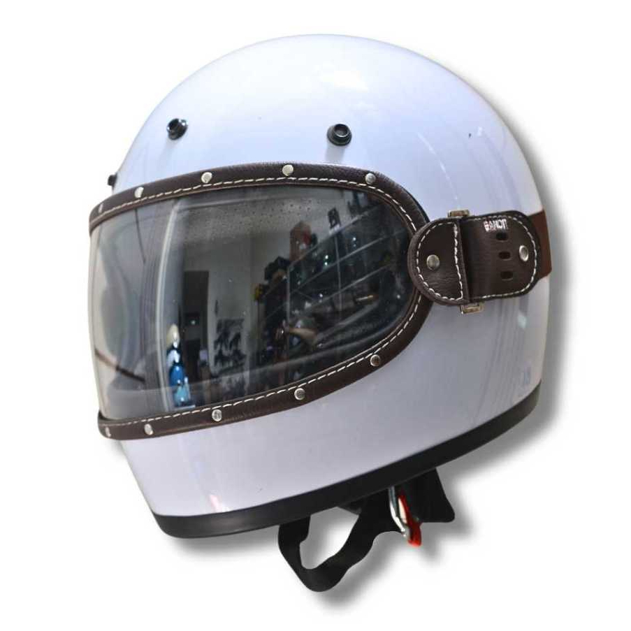 Jual Helm retro gringgo premium white sni caferacer with goggle ...