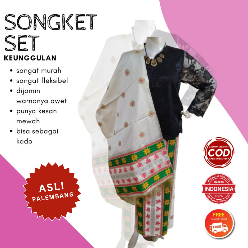 Jual Kain Songket Khas Palembang Set Batak TumTum | Shopee Indonesia