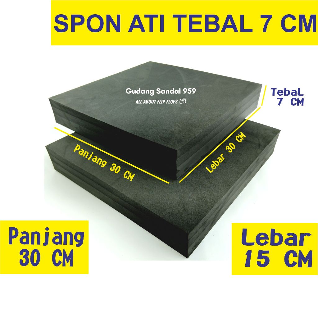 Jual SPON ATI / BUSA ATI / SPON EVA TEBAL 7 CM WARNA HITAM UKURAN 30 X ...