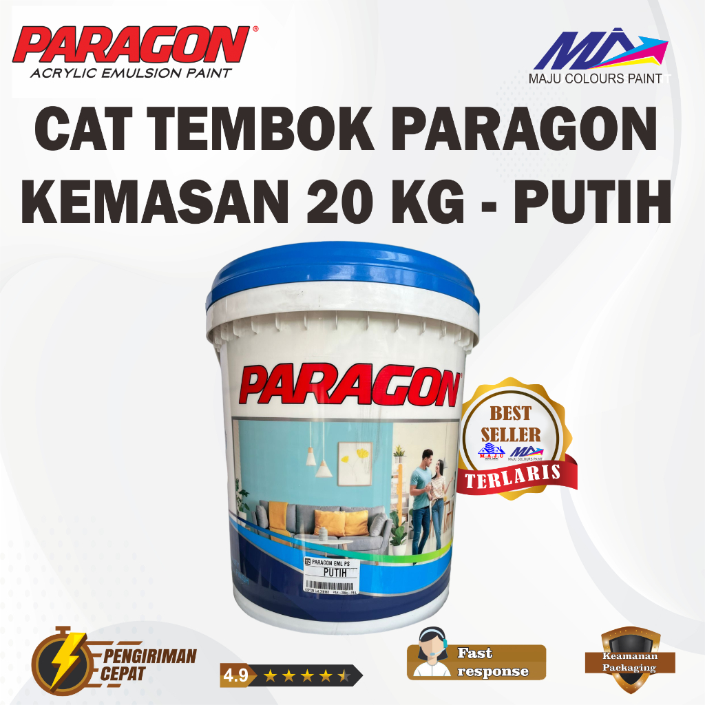 Jual Cat Tembok PARAGON PUTIH 20kg pail | cat interior | plafond ...