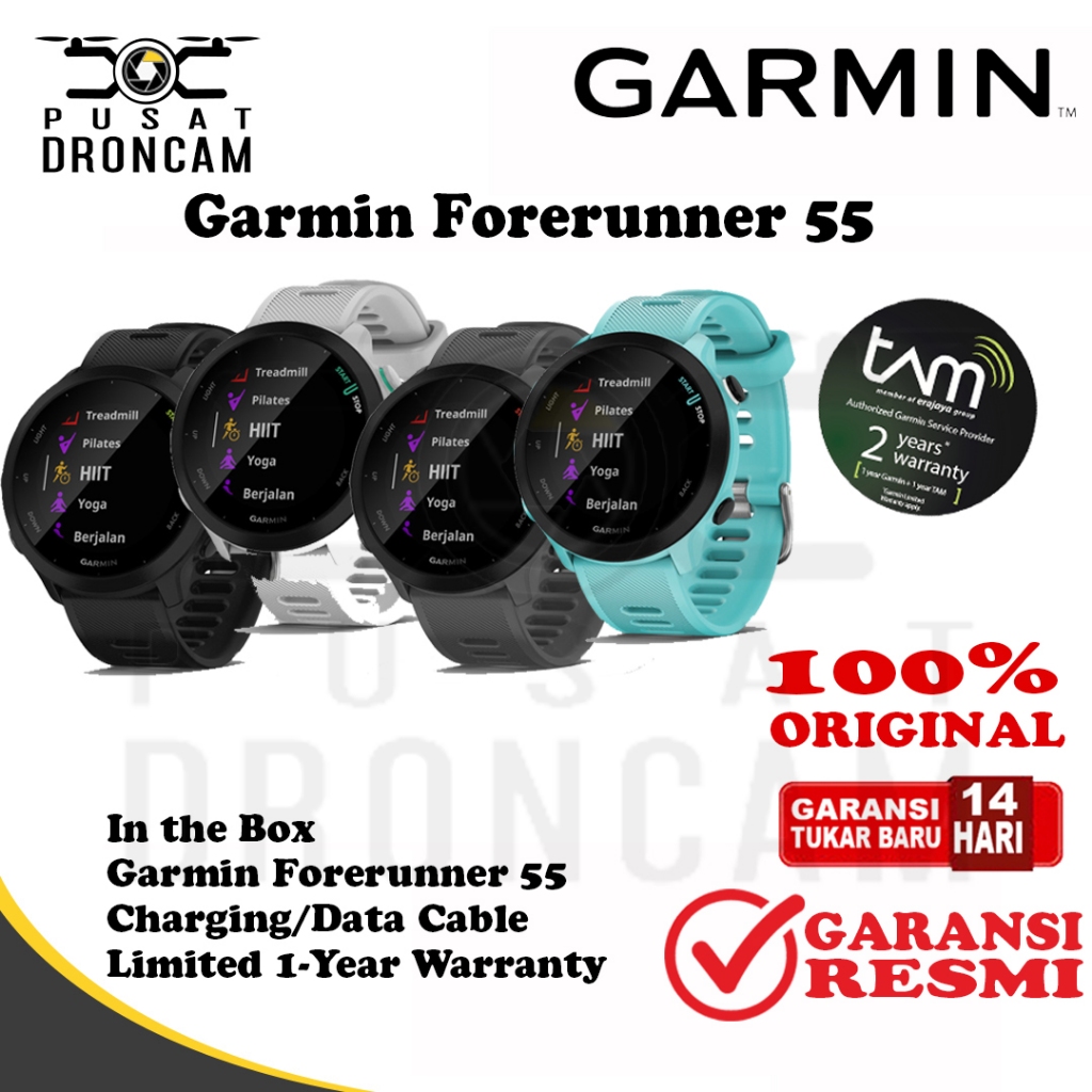 Jual Garmin Forerunner 55 GPS Running Smartwatch Original Resmi ...