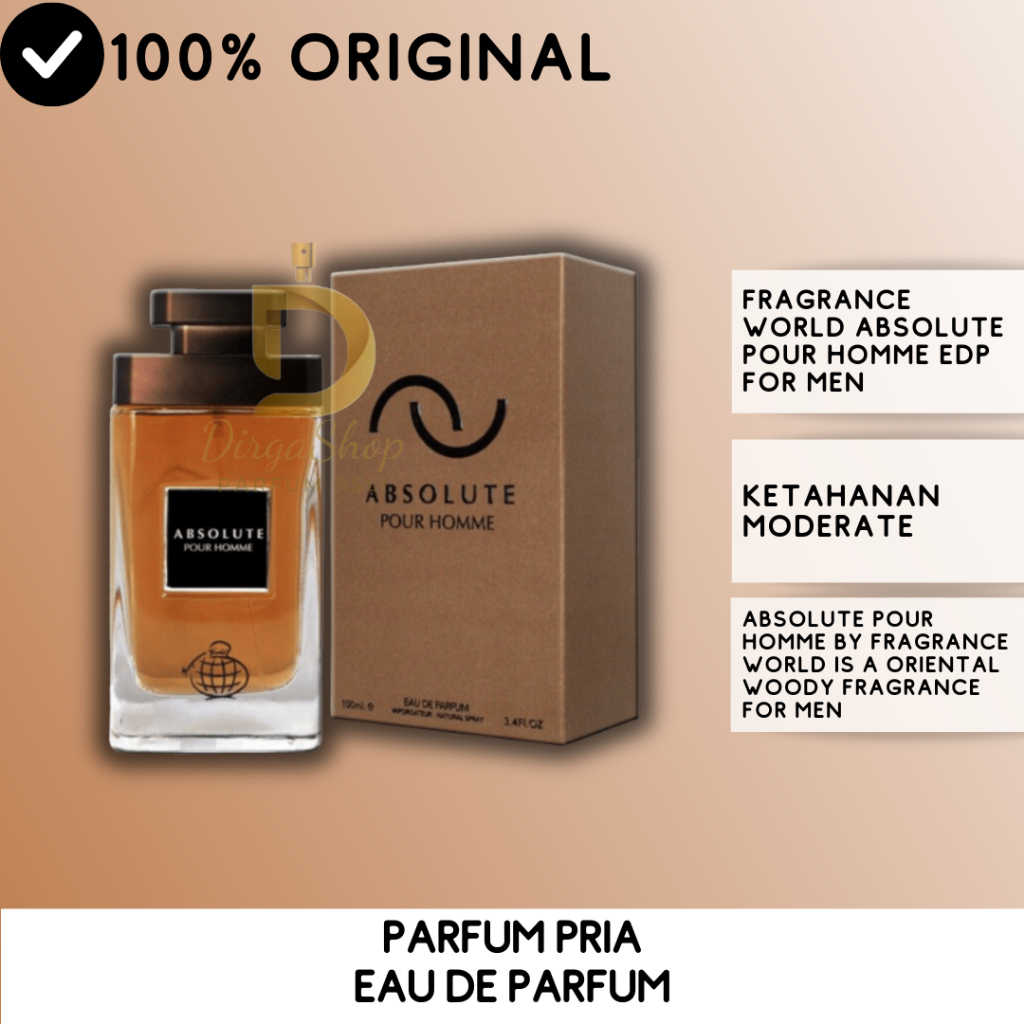 Jual Fragrance World Absolute Pour Homme EDP For Men | Shopee Indonesia