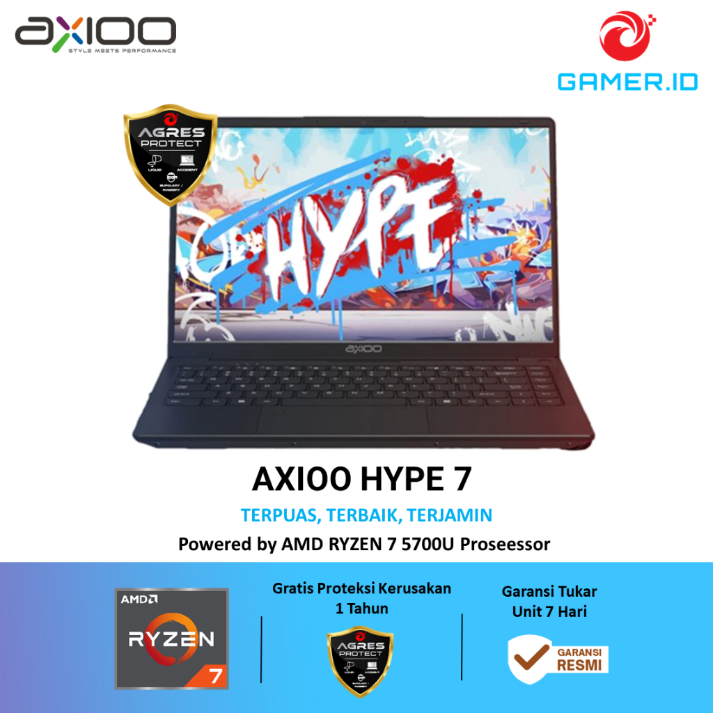 Jual Axioo Hype 7 Amd Ryzen 7 5700u 8gb 16gb 512gb Ssd Dos Win11 14