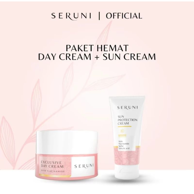 Jual SERUNI - Paket Hemat 1 Day Cream & 1 New Reformulasi Sun Cream ...