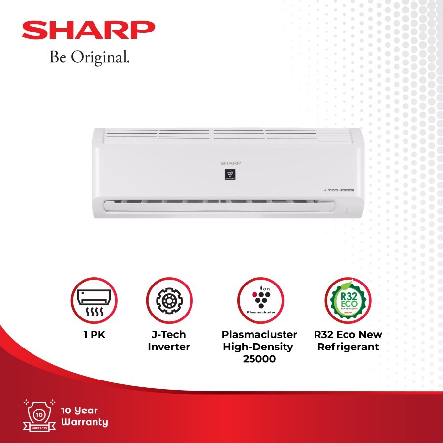 Jual AC SHARP Plasmacluster 1 PK AH-XP10BMY / 10BMY J-Tech Inverter R32 BATAM | Shopee Indonesia