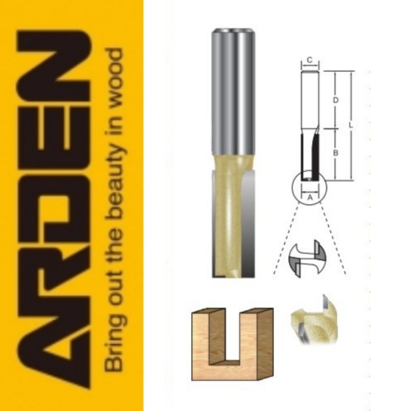 Jual arden Router Bit Straight as 1/2" ( size 4mm - 12.7mm ) jaminan ...