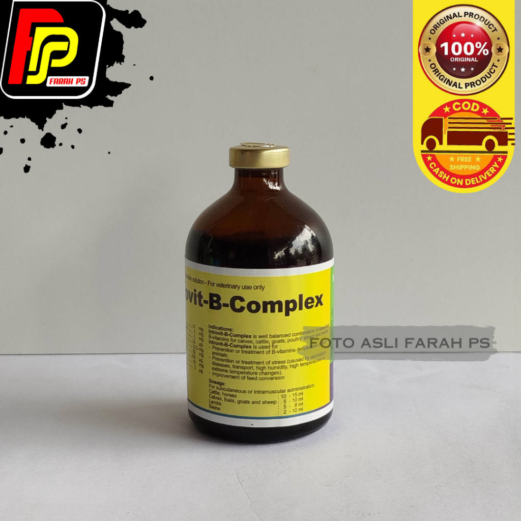Jual Introvit B Complex 100 ml Obat pencegah stres pada ternak ...