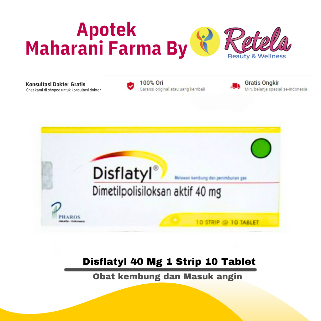 Jual Disflatyl 40 Mg 1 Strip 10 Tablet / Pereda Kembung, Sakit Perut ...