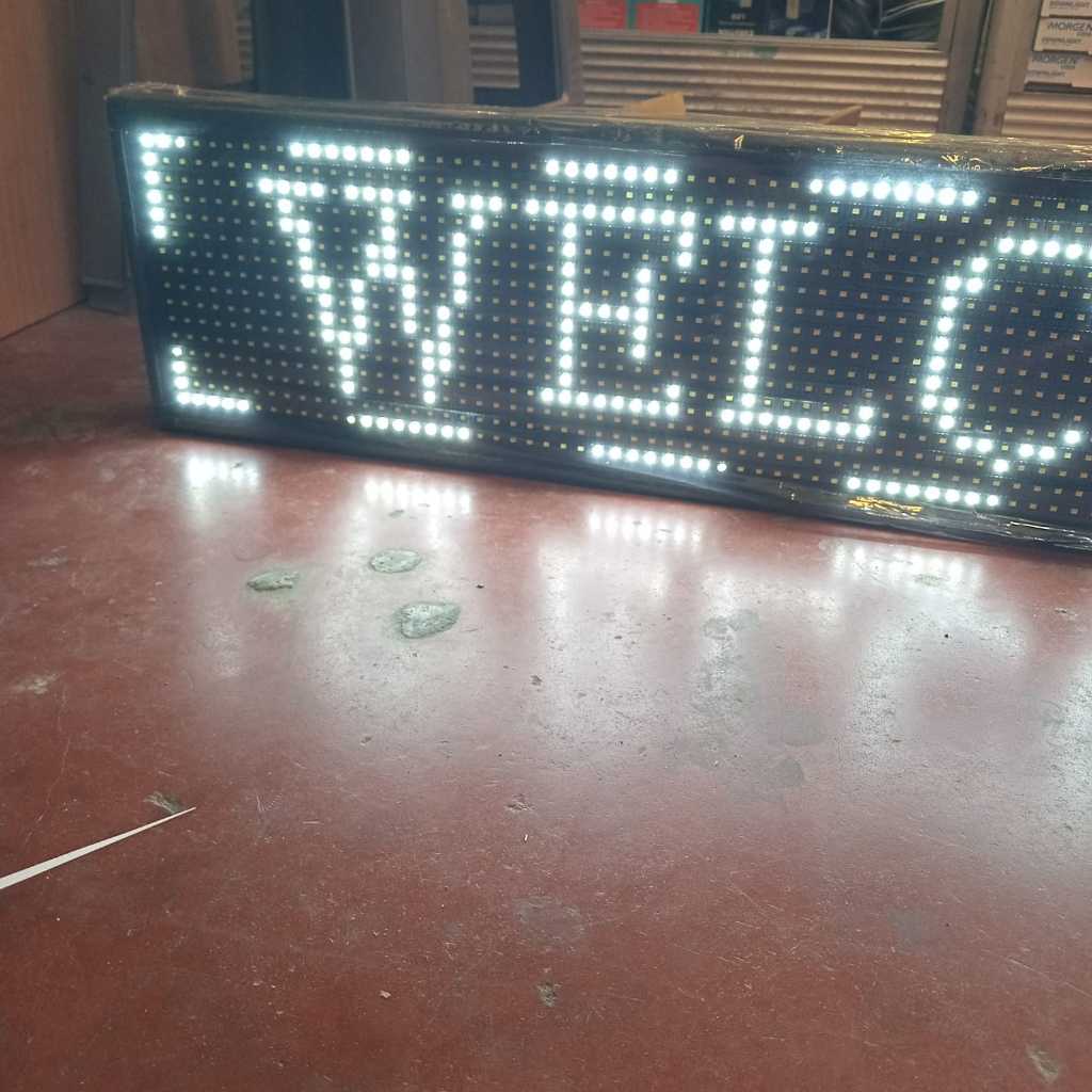 Jual (ready stock) running text 1 meter 20 cm rgb 1 warna pvc | Shopee ...