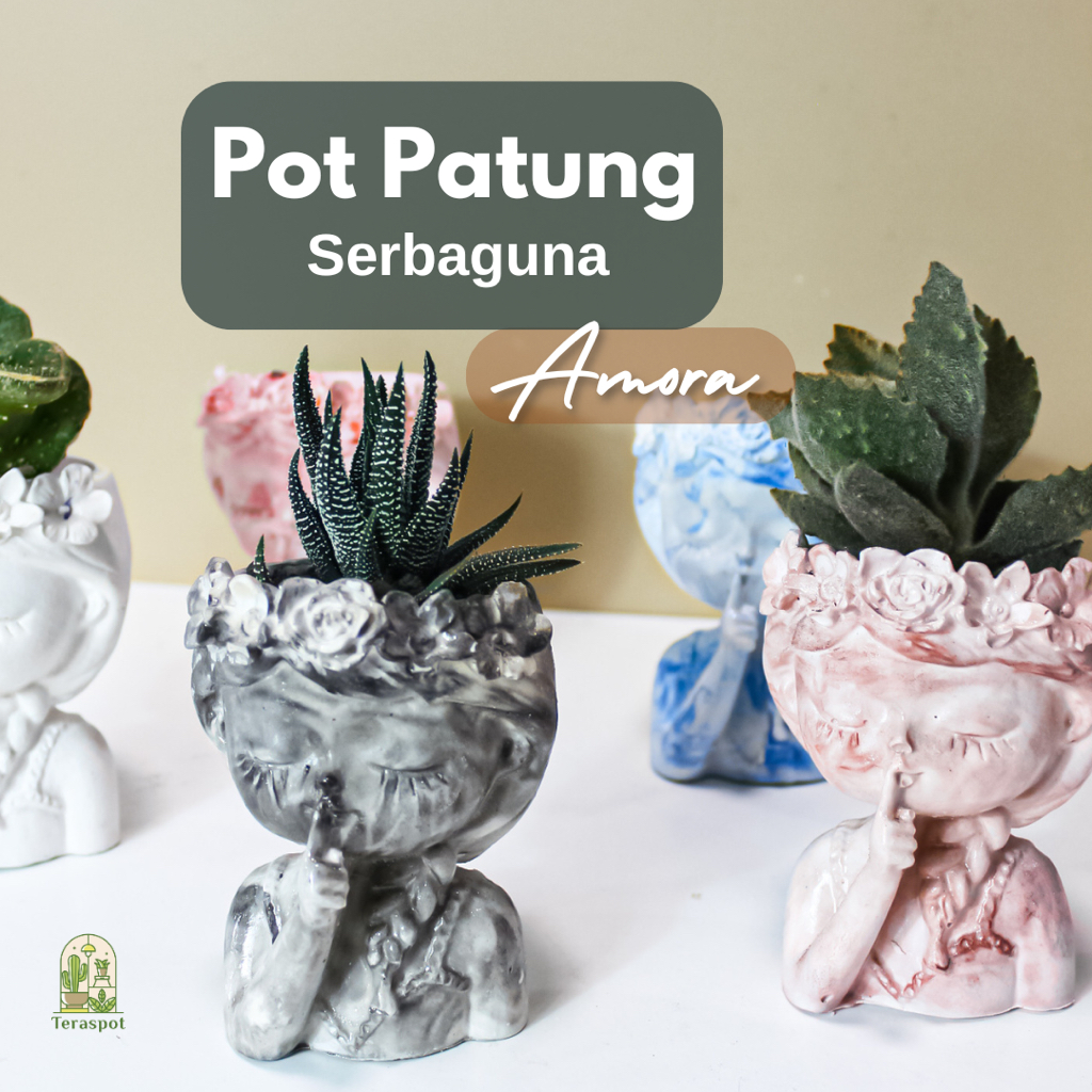 Jual Pot Patung Amora dan Kaktus untuk tempat lilin / pot mini ...