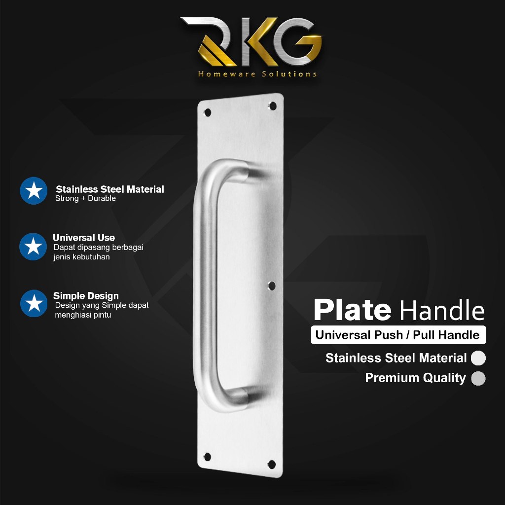 Jual RKG Gagang Pintu Plat / Stainless / Push Plate Handle | Shopee ...