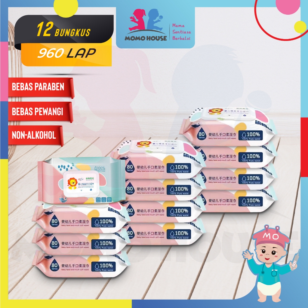 Jual 12 packs MOMO HOUSE Tissue Basah Baby Wipes Tisu Basah Bayi Tissue ...