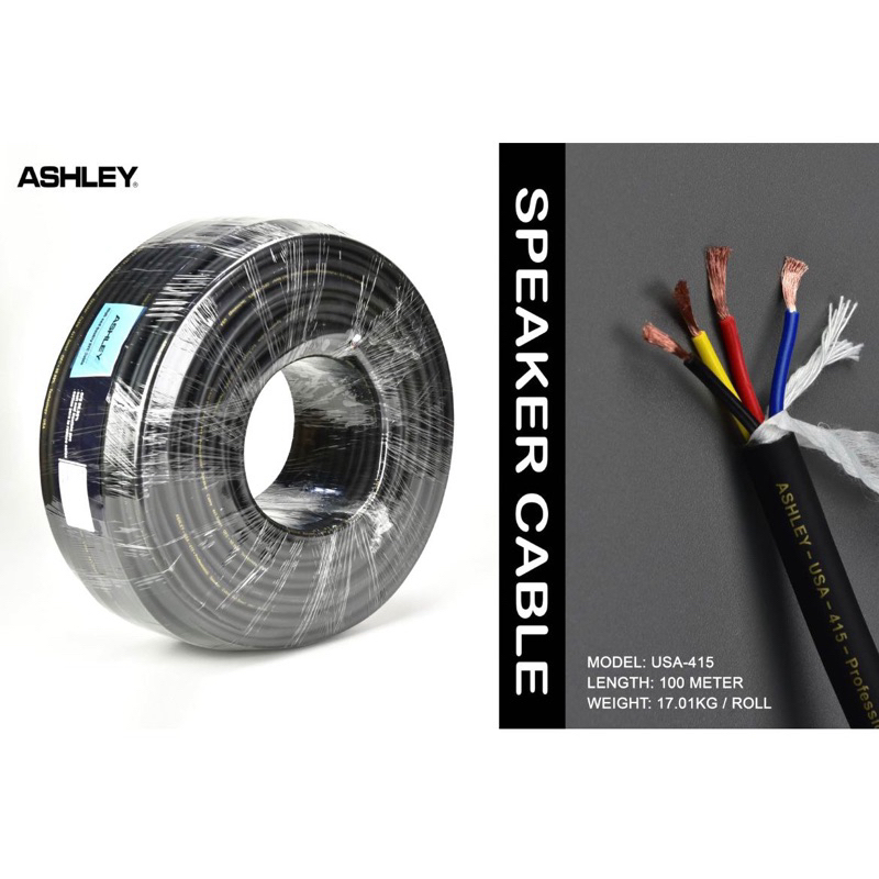 Jual Kabel Speaker Ashley USA 415 Original 100 meter Cable 4 x 1.5 mm ...