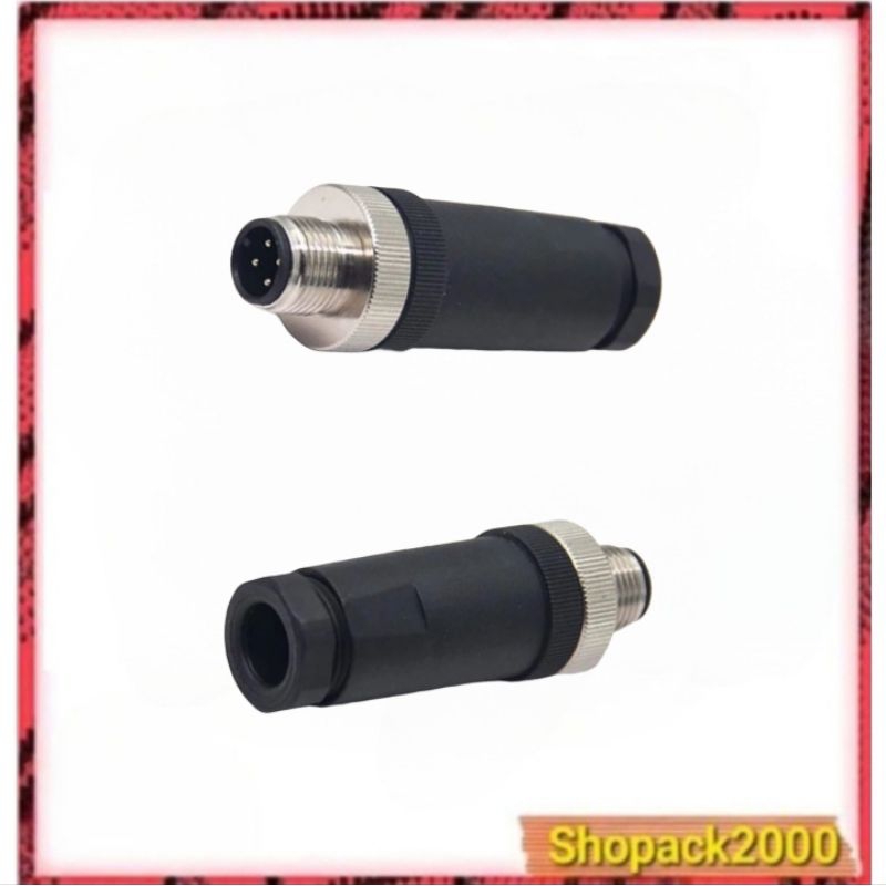 Jual M12 Socket Connector Type Straight 4 Pin Male Konektor SA27 ...