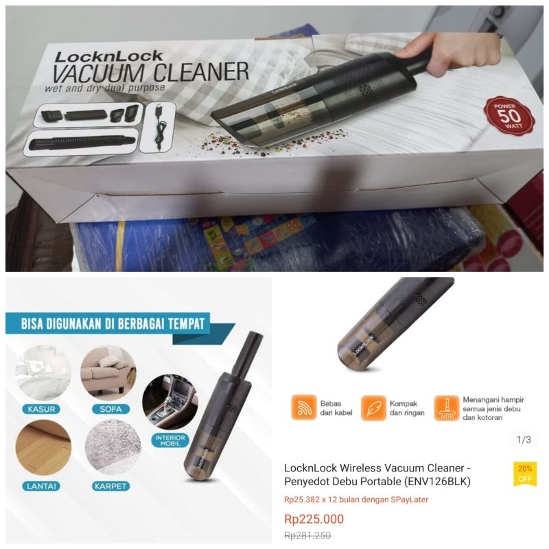 Jual LocknLock Wireless Vacuum Cleaner Peralatan Baru Mini dan Portable ...