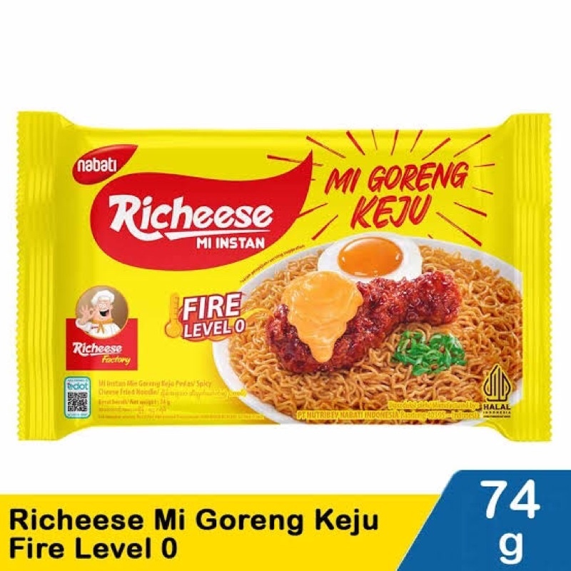 Jual Nabati Mi Richeese Mie Goreng Keju Fire Level 0 Tidak Pedas ...