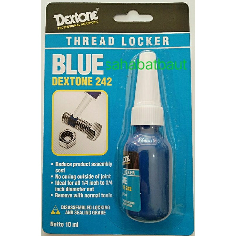 Jual DEXTONE 242 thread locker lem trimpot lem baut biru | Shopee Indonesia
