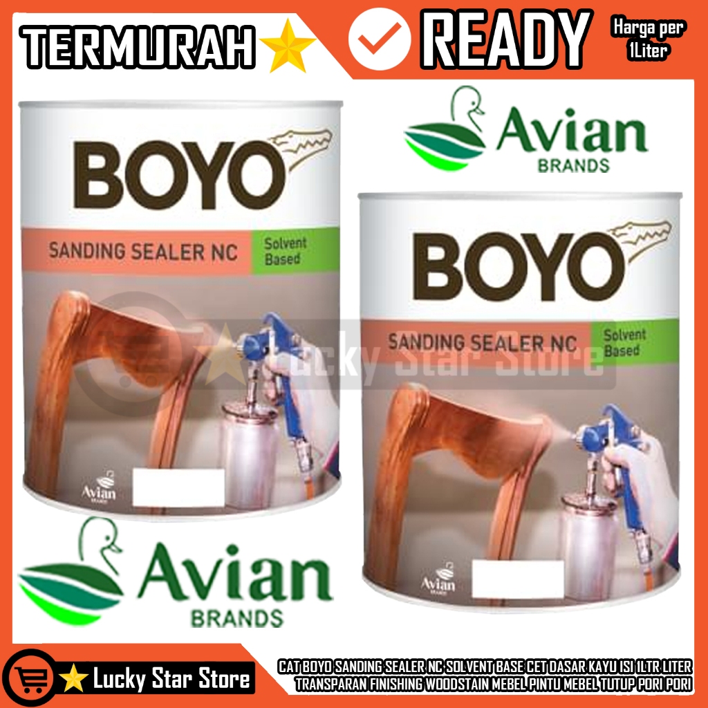 Jual Cat Boyo Sanding Sealer Nc Solvent Base Cet Dasar Kayu Isi 1ltr ...