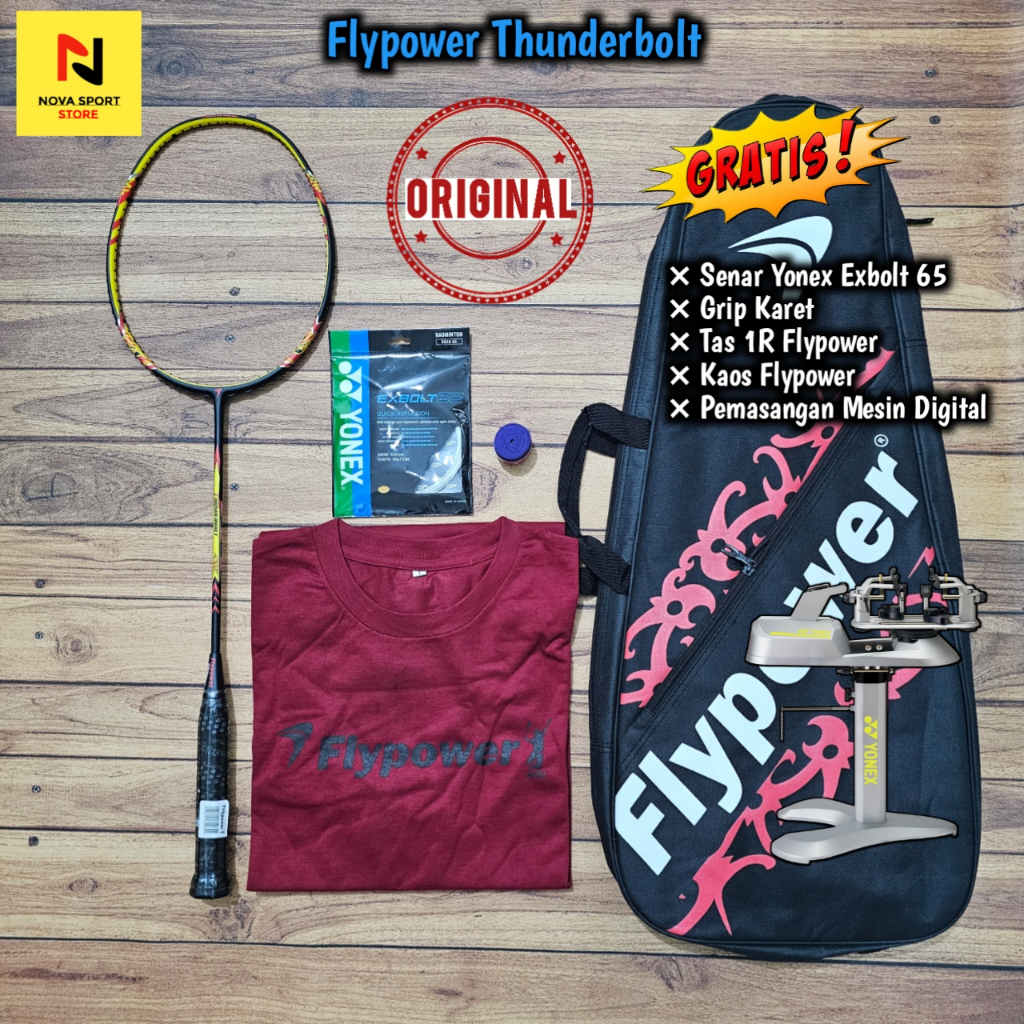 Jual Raket Badminton Flypower Thunderbolt | Shopee Indonesia