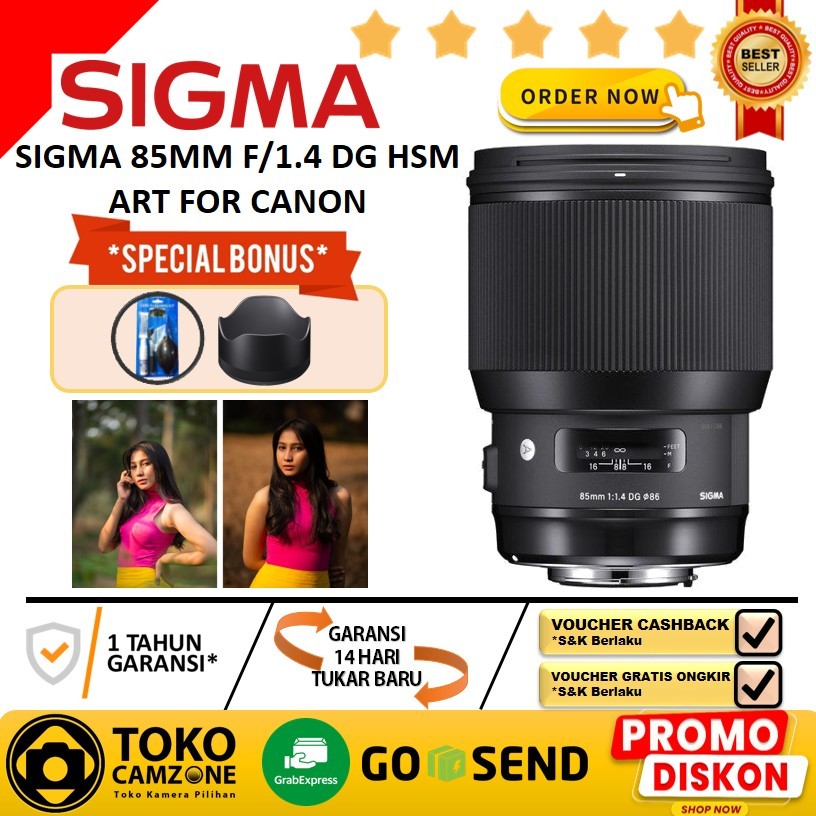 Jual Lensa Sigma 85mm f/1.4 DG HSM Art for Canon - FREE BONUS | Shopee ...