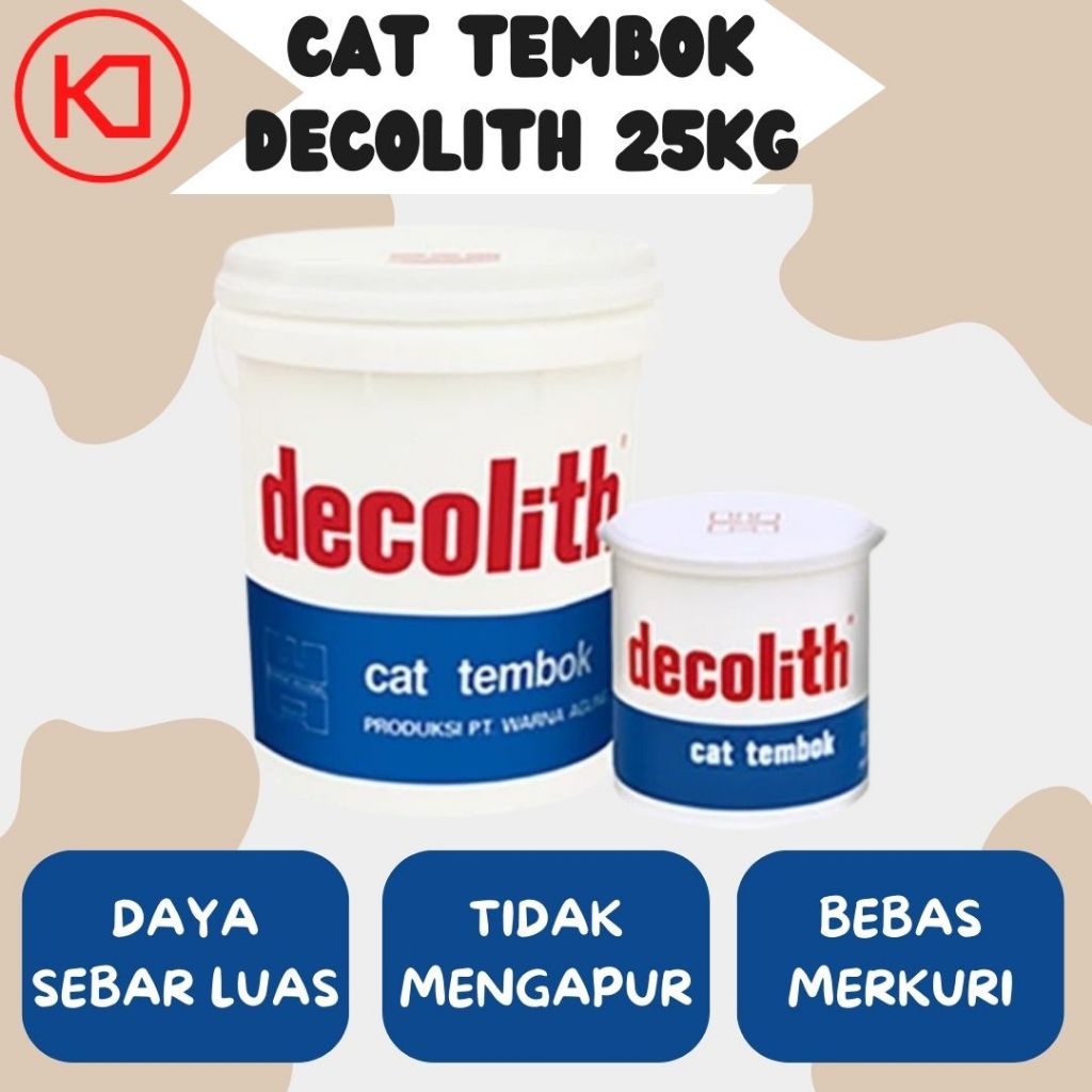 Jual CAT TEMBOK DECOLITH PUTIH 25KG (KUSUS PENGIRIMAN DALAM KOTA BY ...