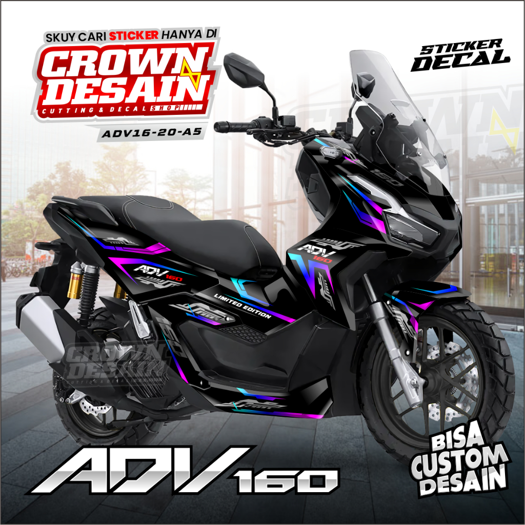 Jual DECAL FULLBODY ADV 160 NEW DESAIN RAINBOW STYLE RACING - STIKER ...