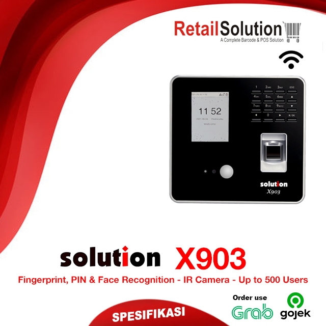 Jual Mesin Absensi Fingerprint Sidik Jari Wajah - Solution X903 X-903 ...