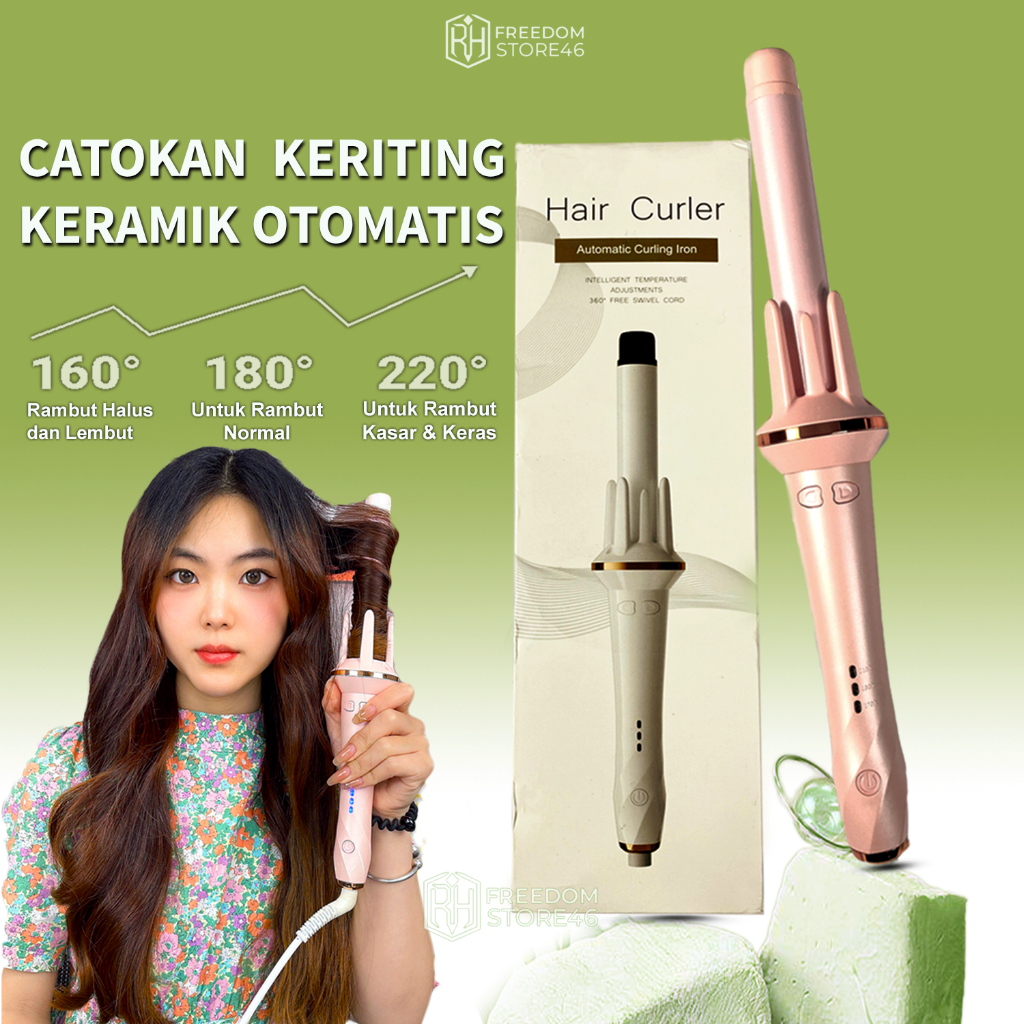 Jual Catokan Curly Rambut Otomatis Hair Styler Curling Bar 28MM ION ...