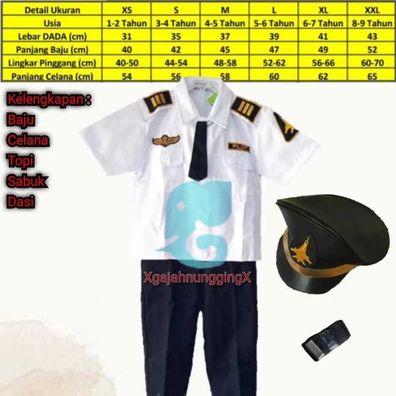 Jual Baju Seragam Pilot Anak | Setelan Pilot Anak | Kostum Pilot | 17 ...