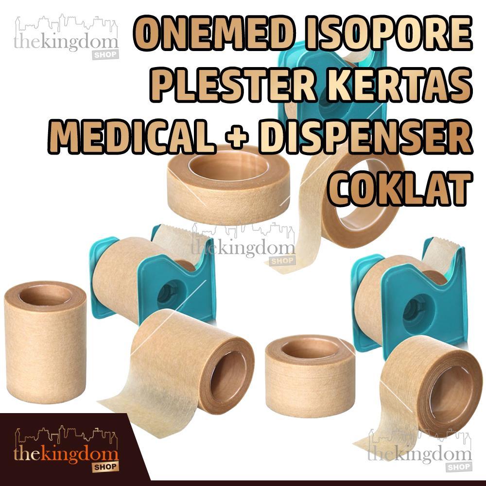 Jual Onemed Isopore Coklat Plester + Dispenser 5cm 2,5cm 1,25cm x 9,2m ...