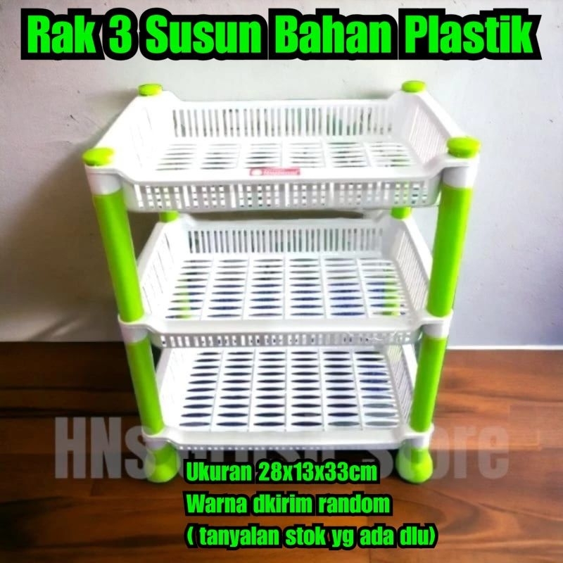 Jual Rak plastik 3 susun rak 3 susun serbaguna 28x13x33cm | Shopee ...