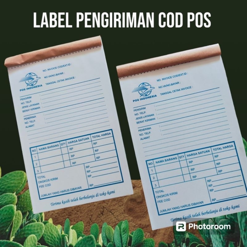 Jual LABEL PENGIRIMAN COD POS 100 LEMBAR/ LABEL COD/ NOTA INVOICE ...
