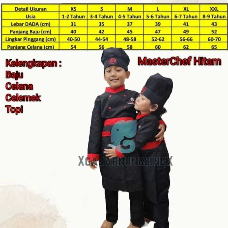 Jual Baju Seragam Koki Anak | Setelan Juru Masak Anak | Kostum Master ...